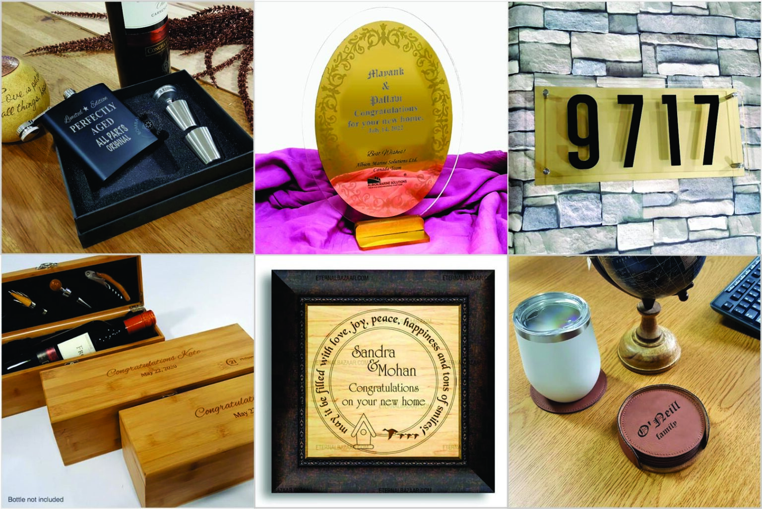 Realtor closing gifts personalized with text | Bombay Engraving Co